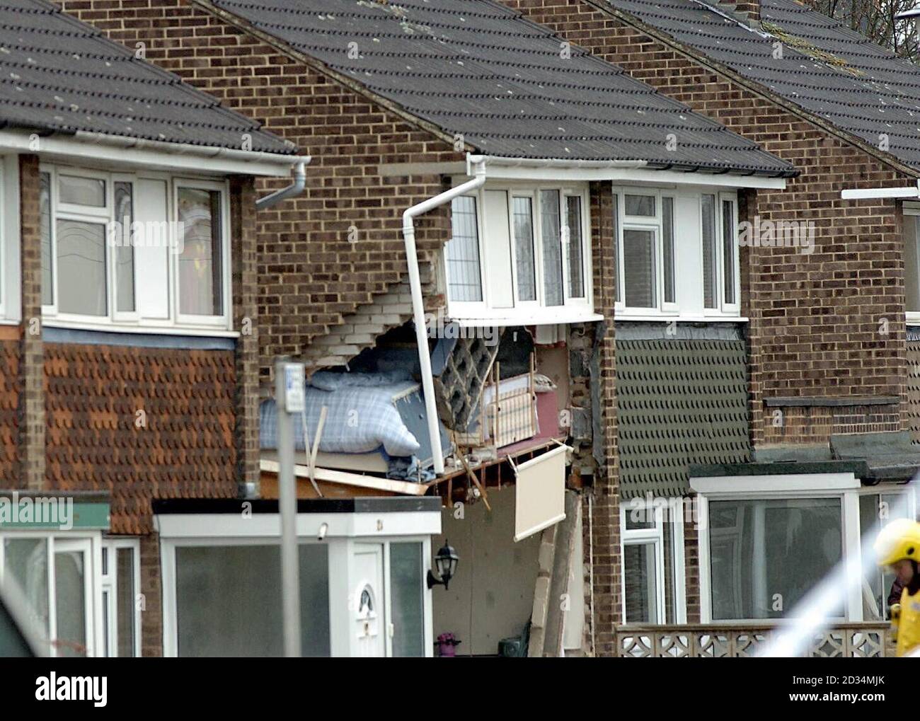 The collapsed house in Ridley Road, Bromley, Kent which meant that ...