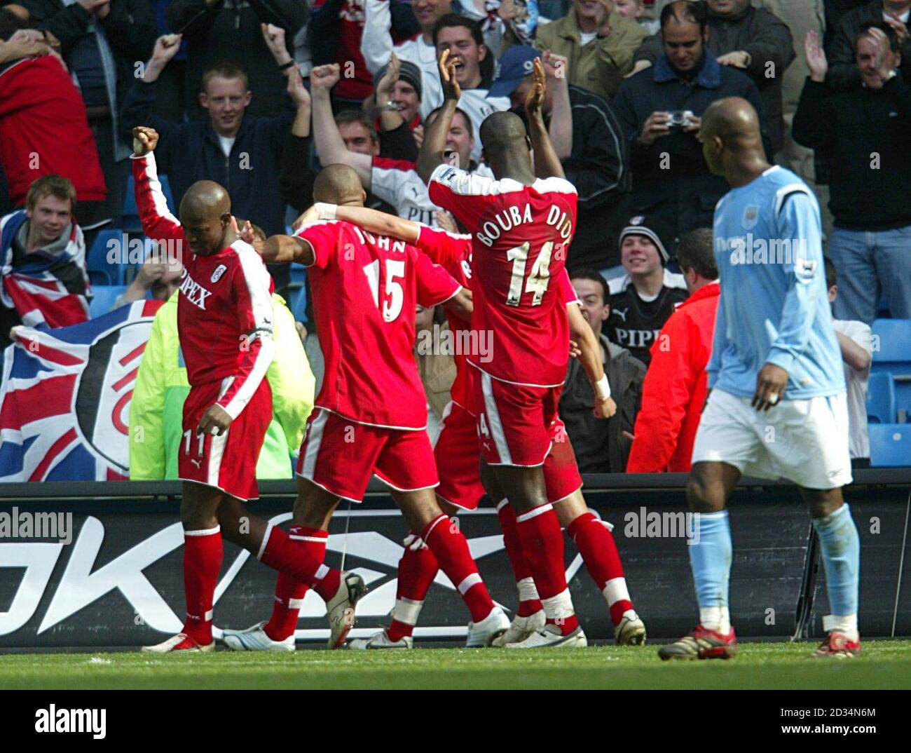 Fulham players celebrate Collins John's equaliser Stock Photo - Alamy