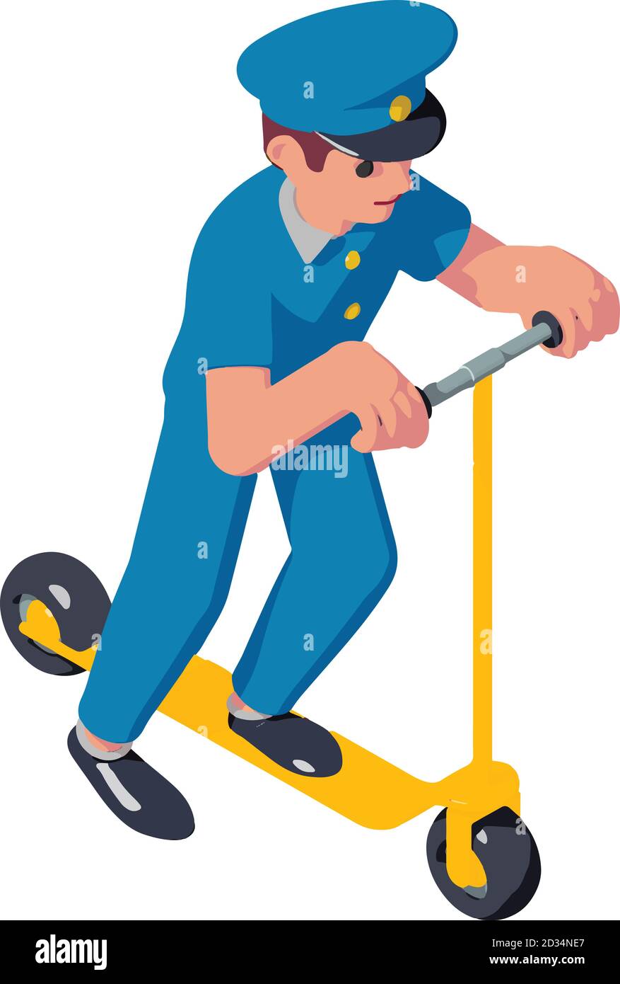 Postman new kick scooter icon. Isometric of postman new kick scooter ...