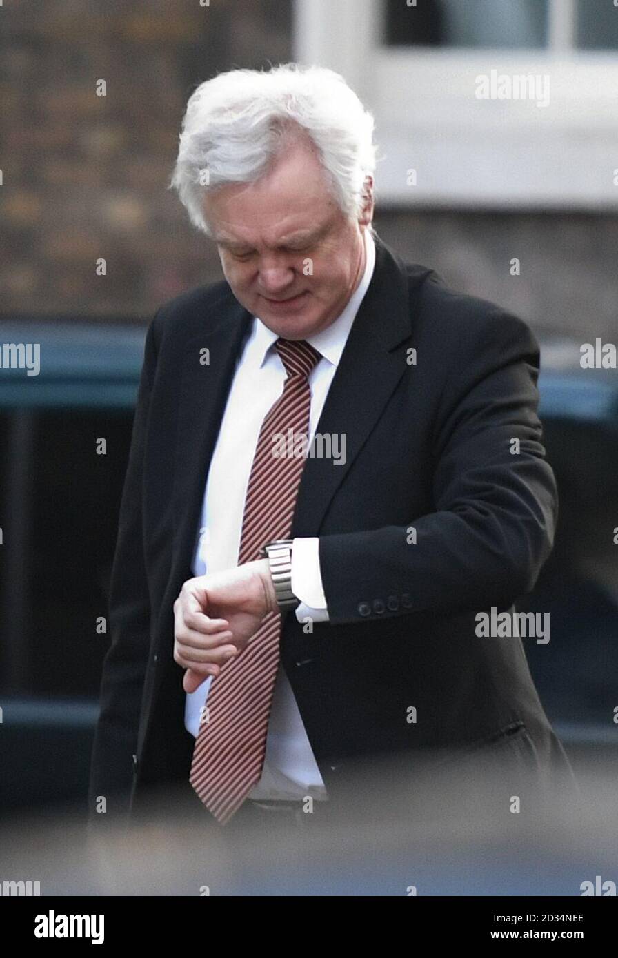 Exiting the European Union Secretary David Davis arriving at 10 Downing ...