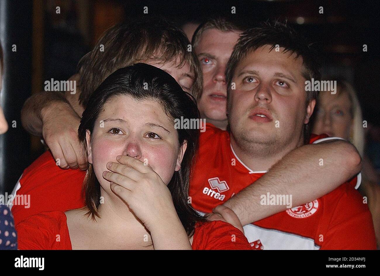 Middlesbrough fans at the crown pub in middlesbrough hi-res stock ...