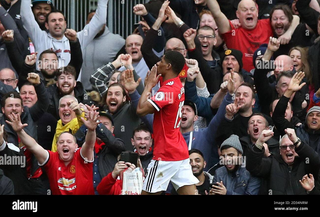 Manchester United's Marcus Rashford celebrates scoring his side's ...