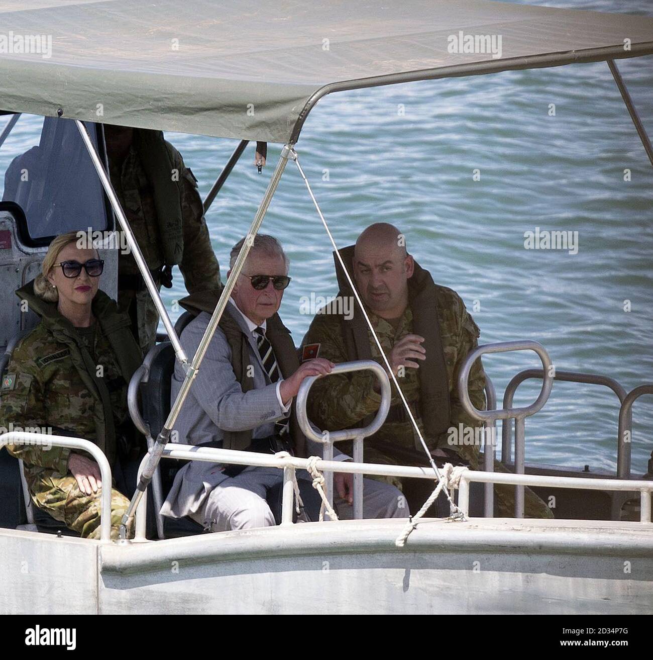 The Prince of Wales embarks on a Regional Patrol Craft for a short tour ...
