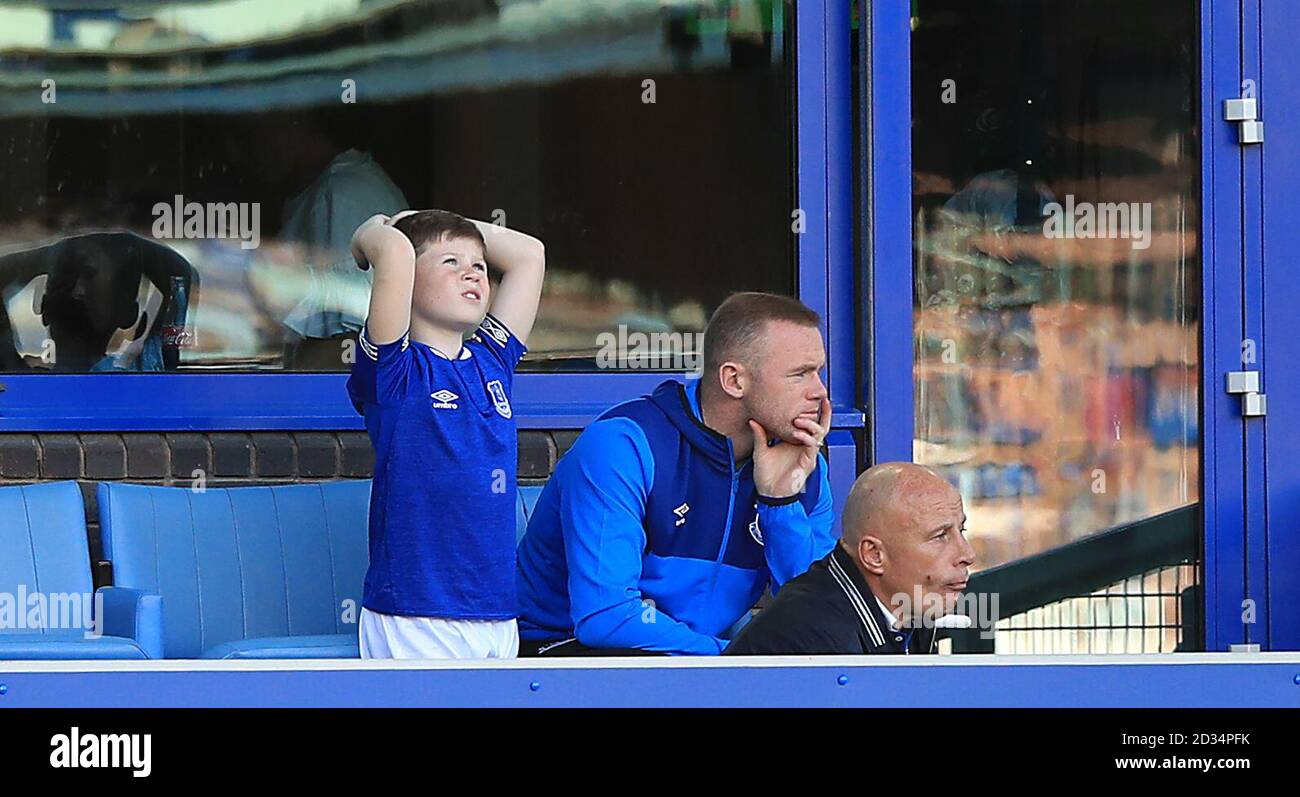Everton's Wayne Rooney looks on during the Premier League match at ...