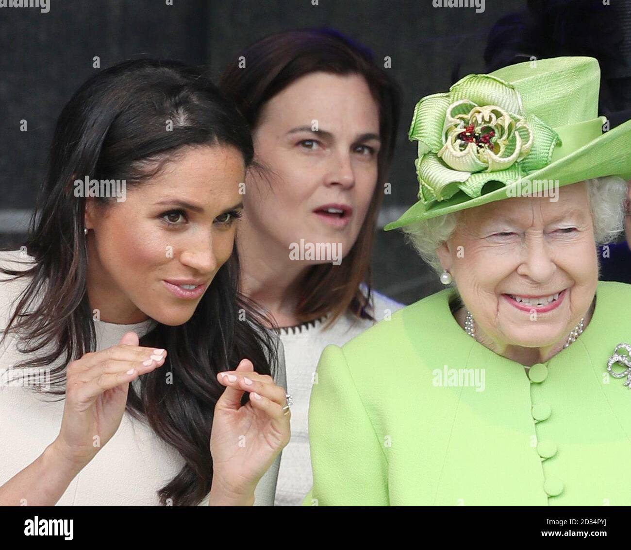 Queen Elizabeth II and the Duchess of Sussex at the opening of the new ...