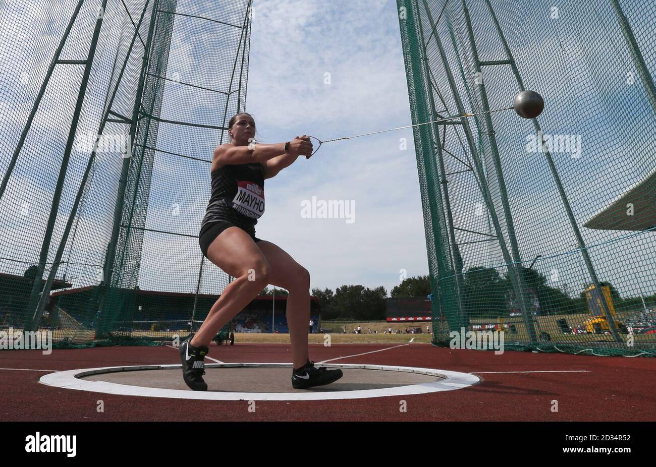Great Britain's Jessica Mayho competes in the Women's Hammer Throw ...
