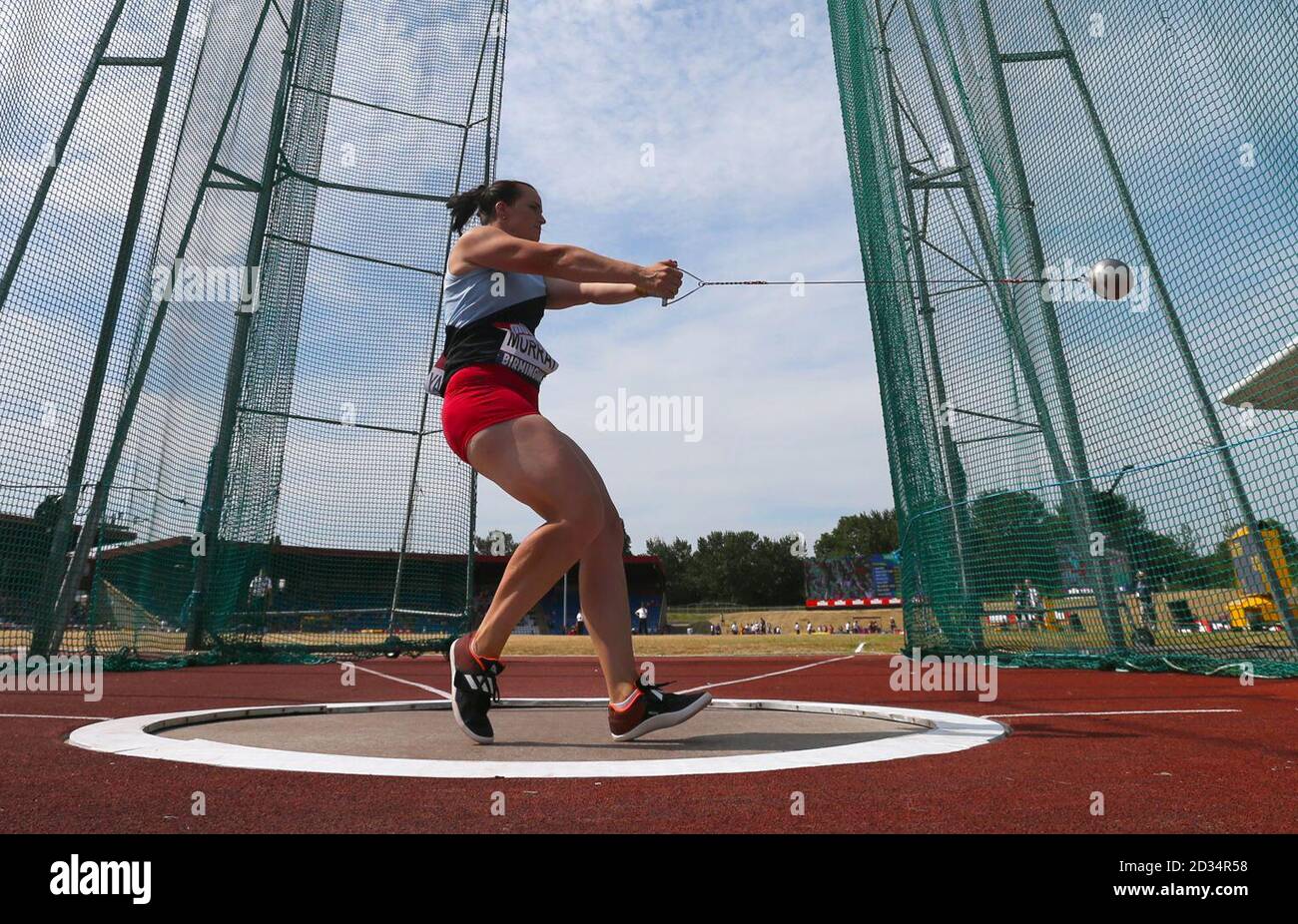 Great Britain's Hayley Murray competes in the Women's Hammer Throw ...