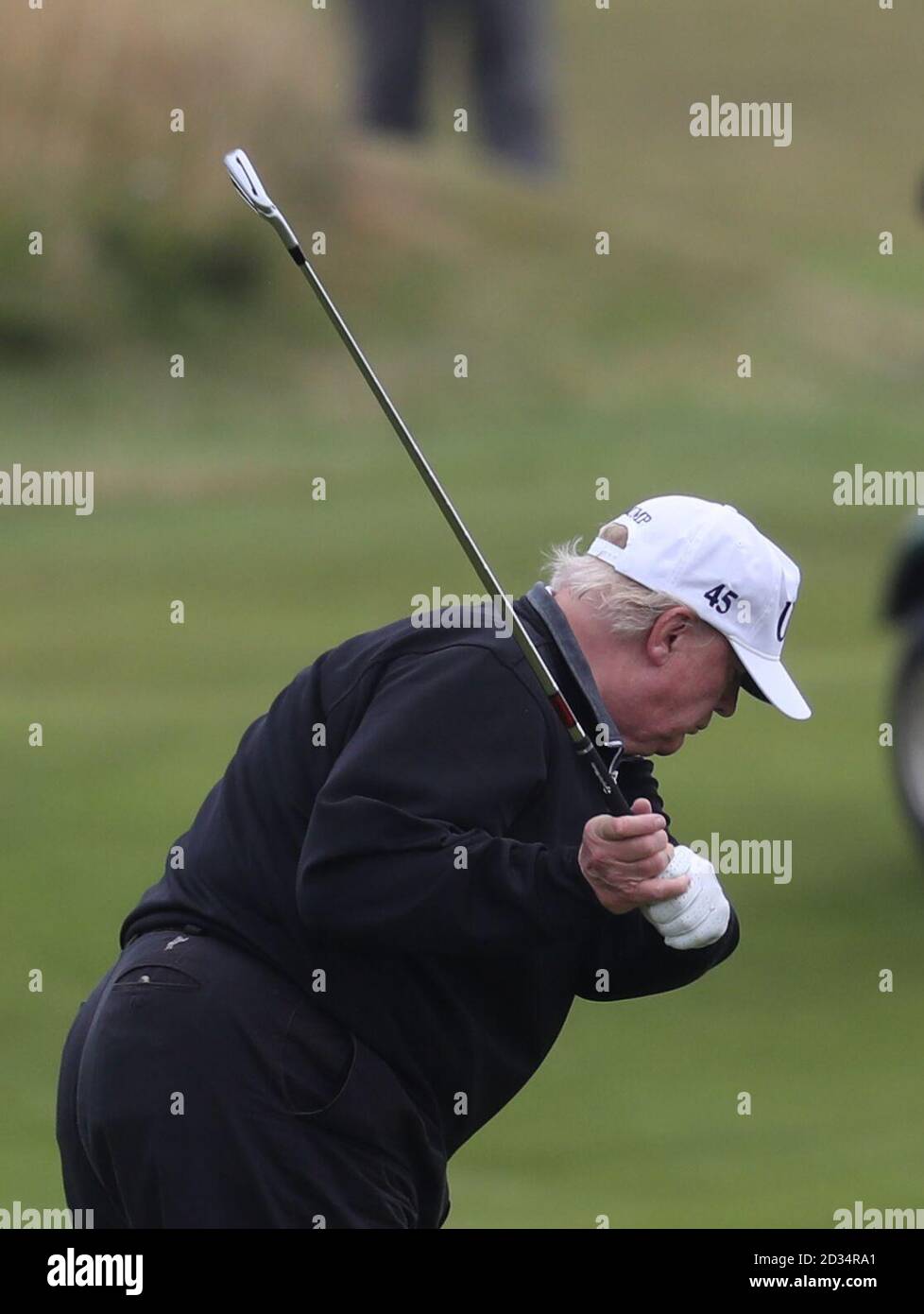 US President Donald Trump on his Golf course at the Trump Turnberry ...