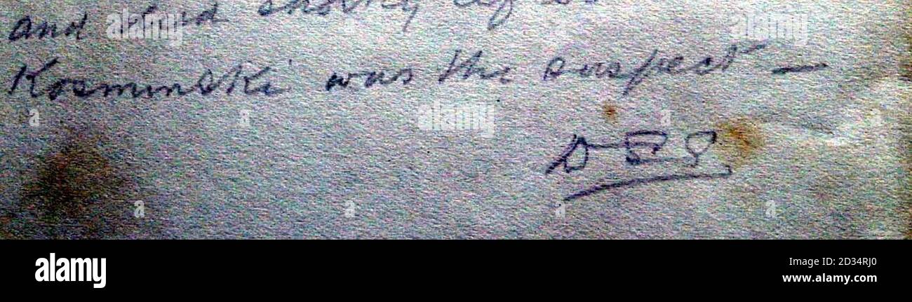 The hand written note in the back of the book by Donald Swanson naming ...