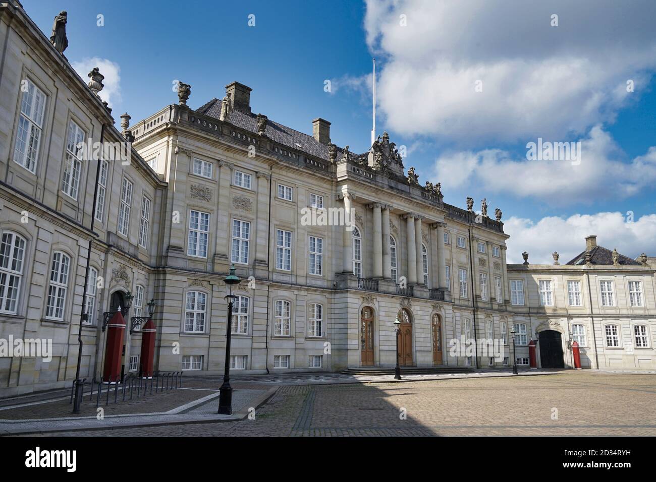 Copenhagen, Europe, Moltke s palace, Amalienborg castle, sunny day ...