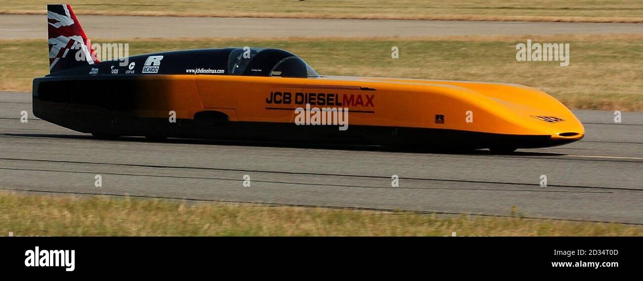 Wing Commander Andy Green, during the first test run of the JCB Diesel ...