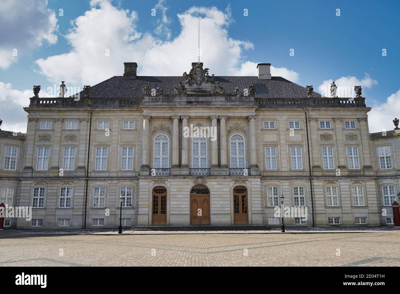 Copenhagen, Europe, Moltke s palace, Amalienborg castle, sunny day ...