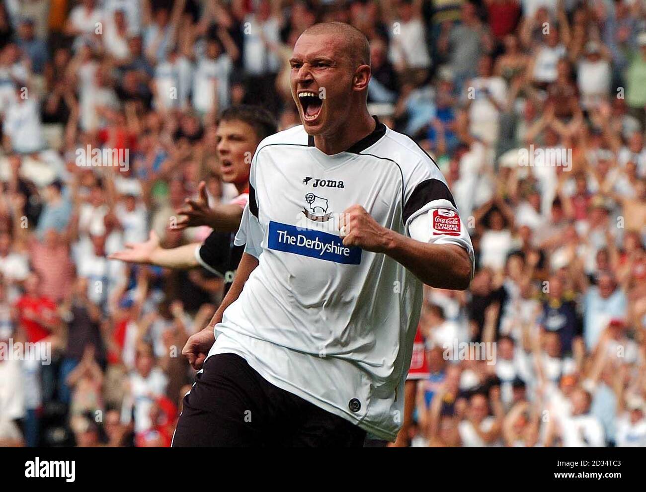 Derbys seth johnson celebrates hi-res stock photography and images - Alamy