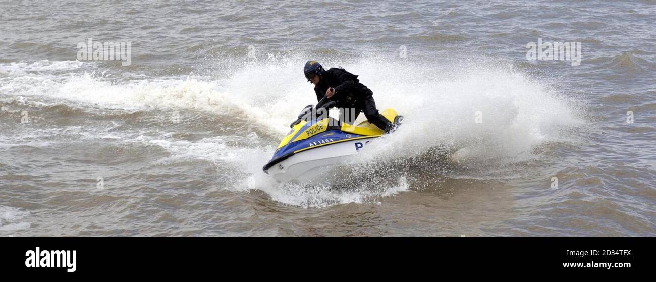 An officer of the Kent Police marine unit demonstrates the new crime ...