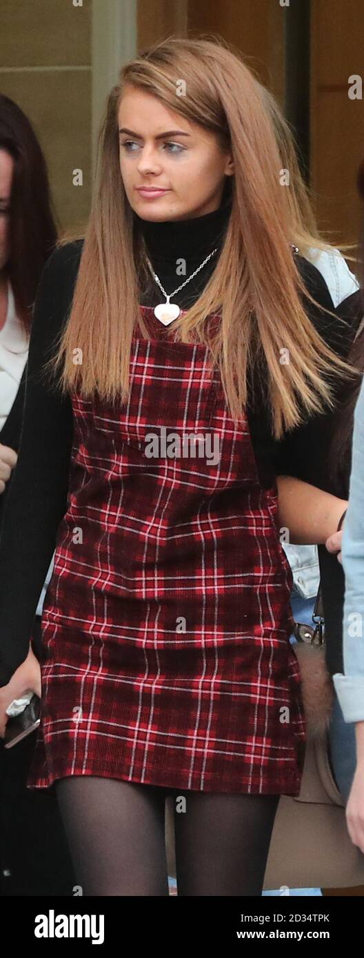 Tammie-Louise Walsh leaving the inquest into the death of her daughter ...