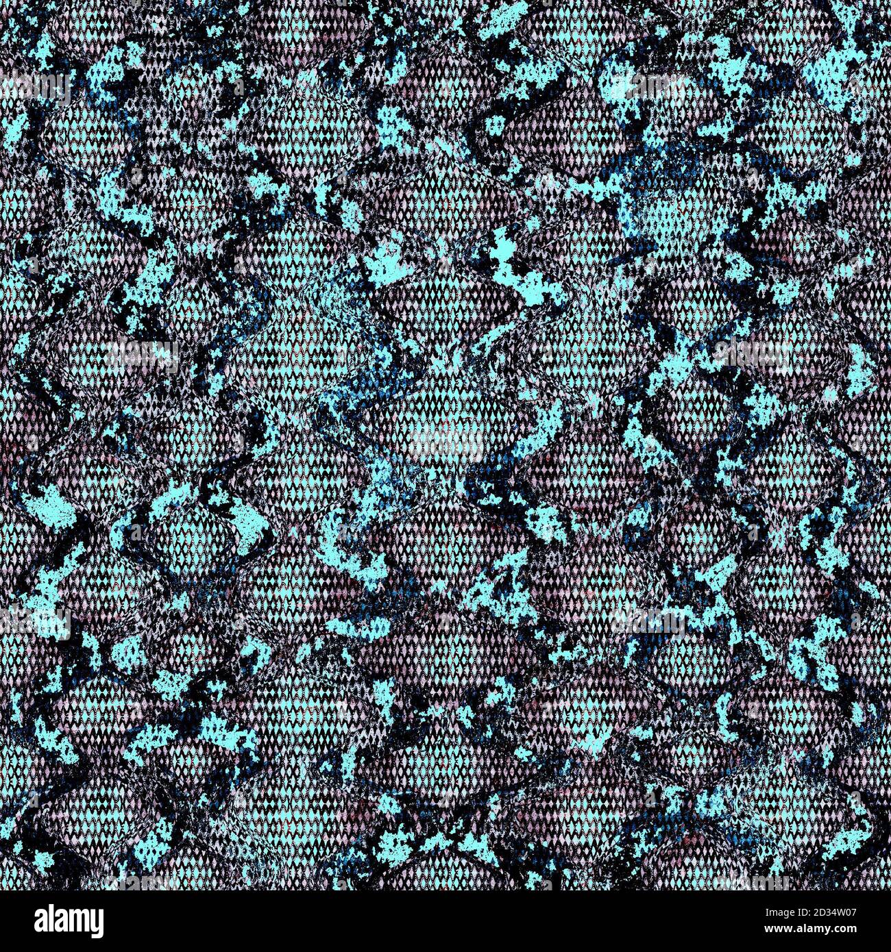 Snake skin seamless pattern. Snakeskin animal texture. Grunge turquoise ...