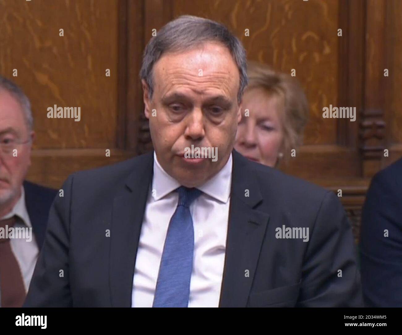 DUP deptuy leader Nigel Dodds speaks during Prime Minister's Questions ...