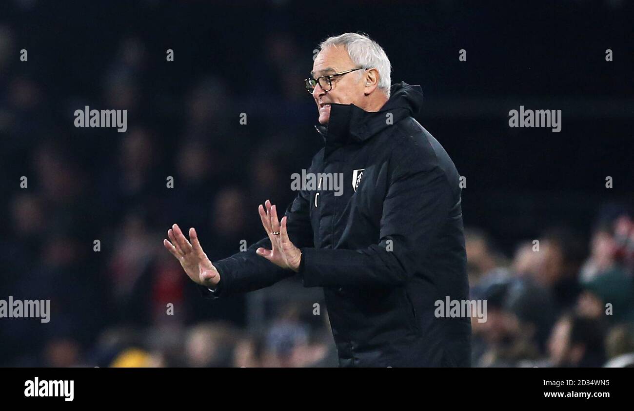 Fulham manager Claudio Ranieri during the Premier League match at ...