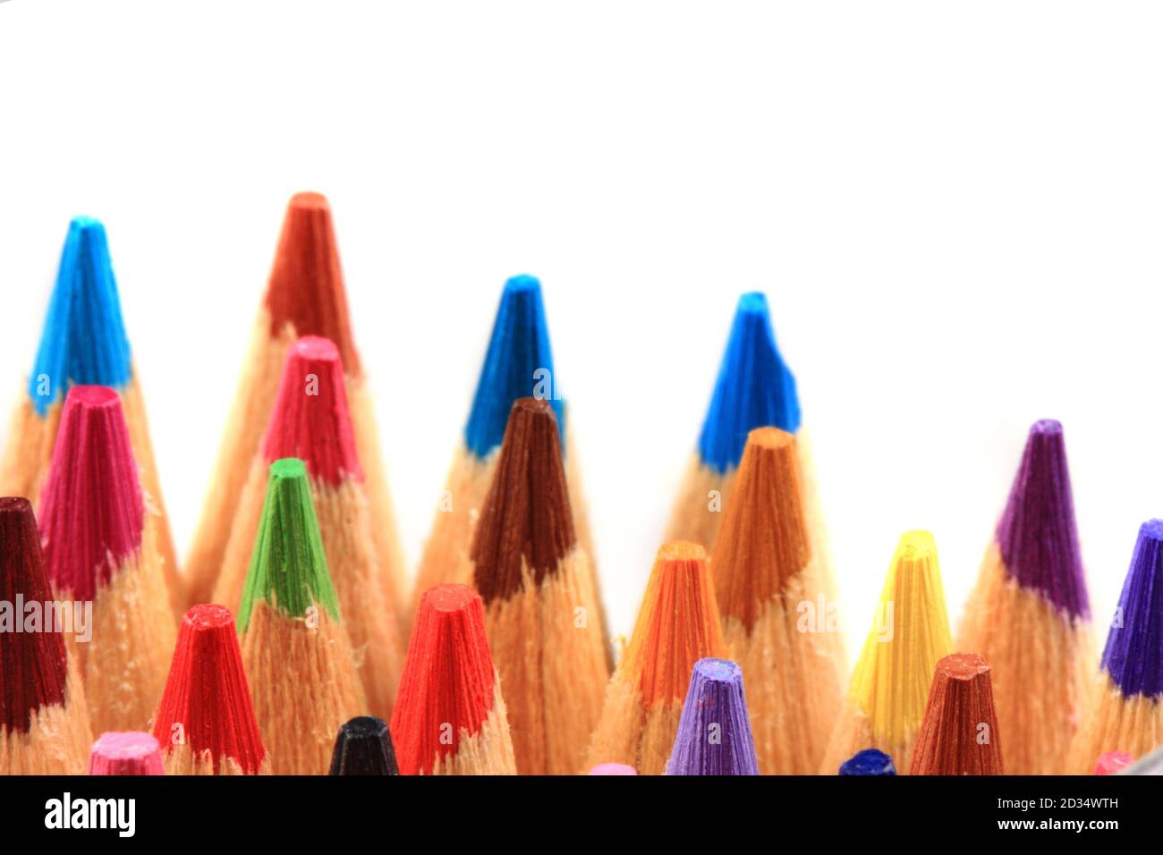 color crayons isolated on the white background Stock Photo - Alamy