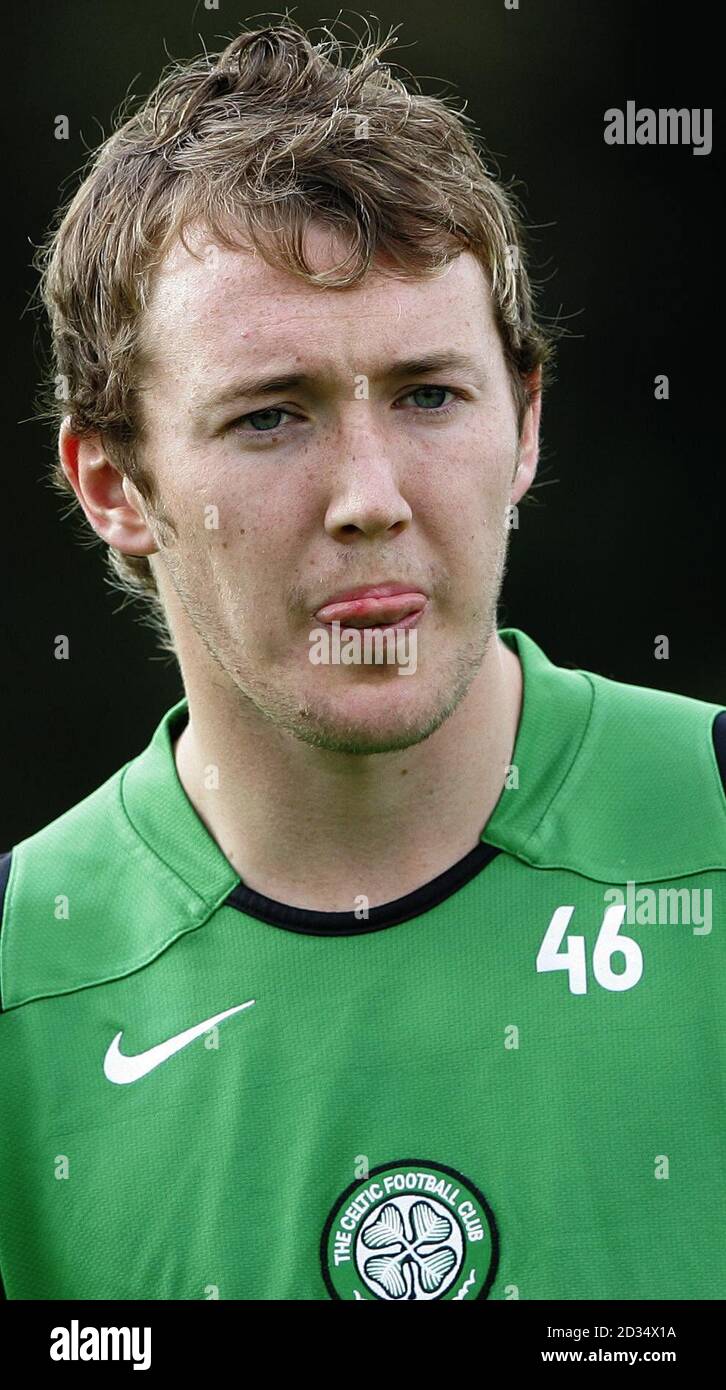 Celtic player Aiden McGeady during a training session at Barrowfield ...