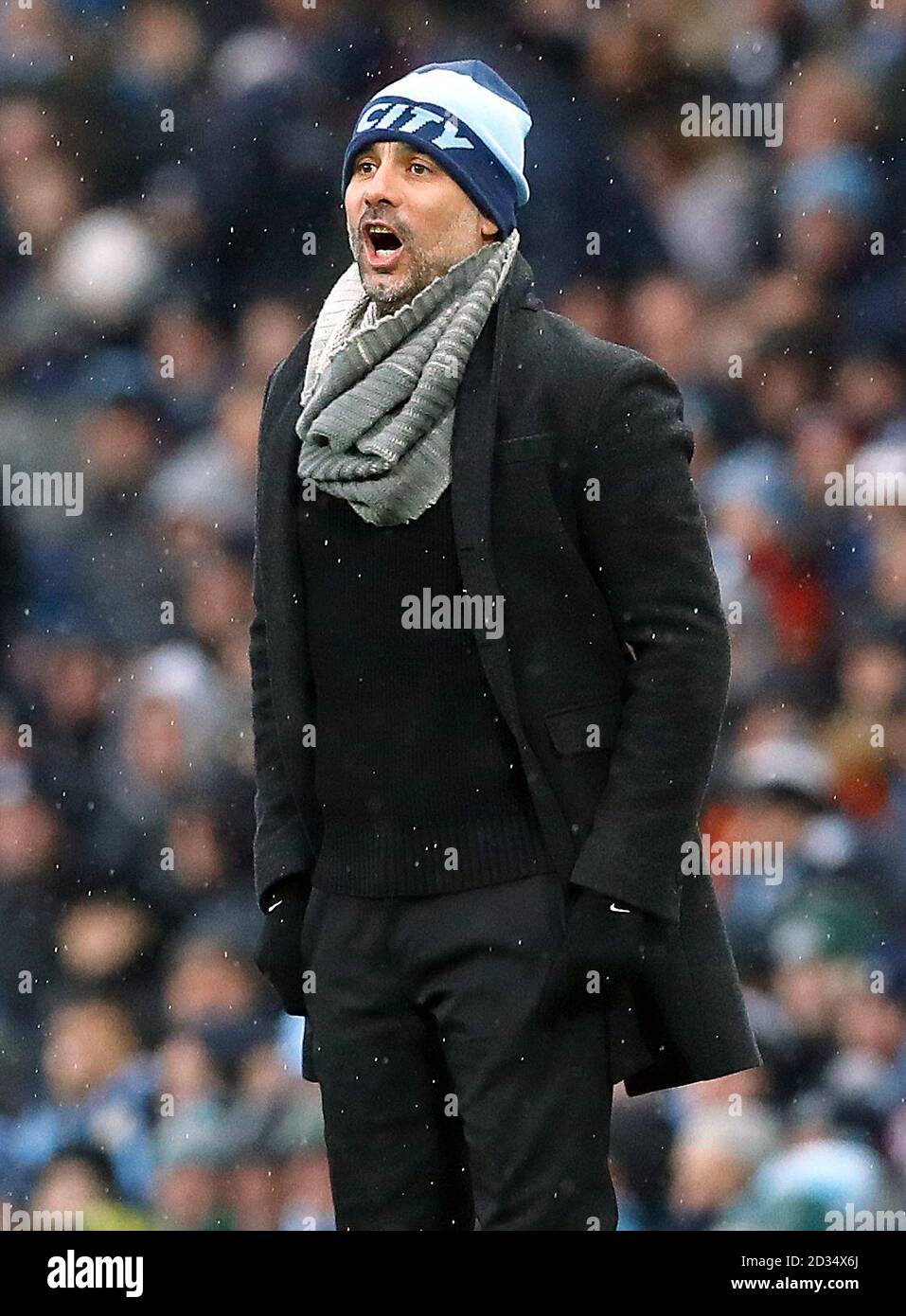 Manchester City manager Pep Guardiola on the touchline during the ...
