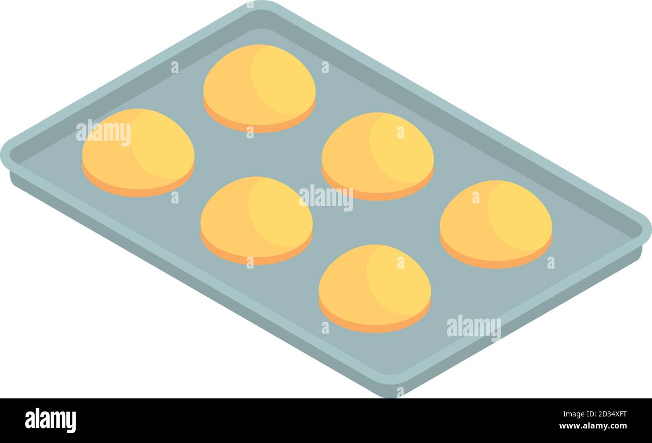 Bakery factory bread tray icon. Isometric of bakery factory bread tray ...