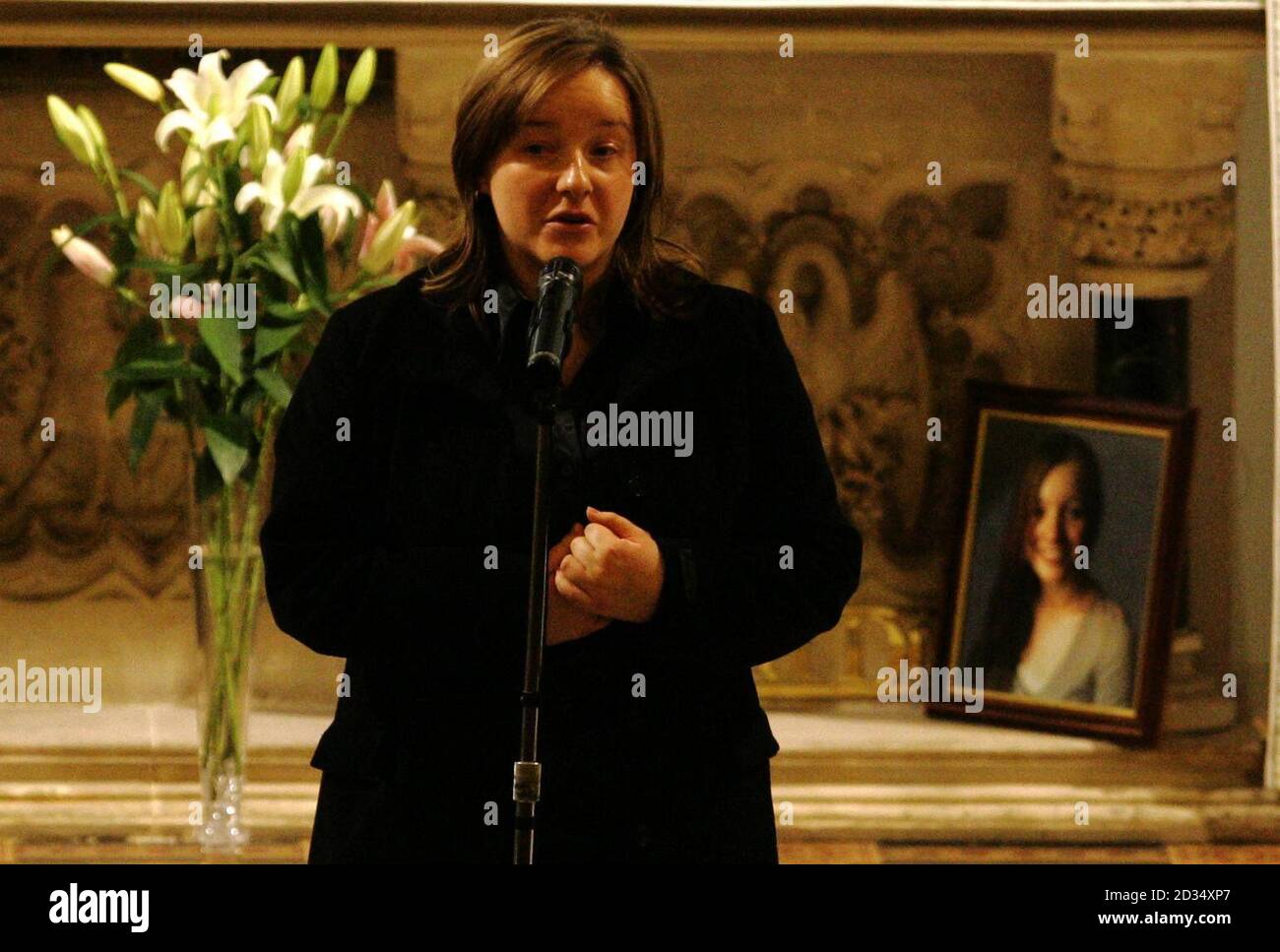 Aneta Kluk, the sister of murdered Angelika Kluk, during a memorial ...