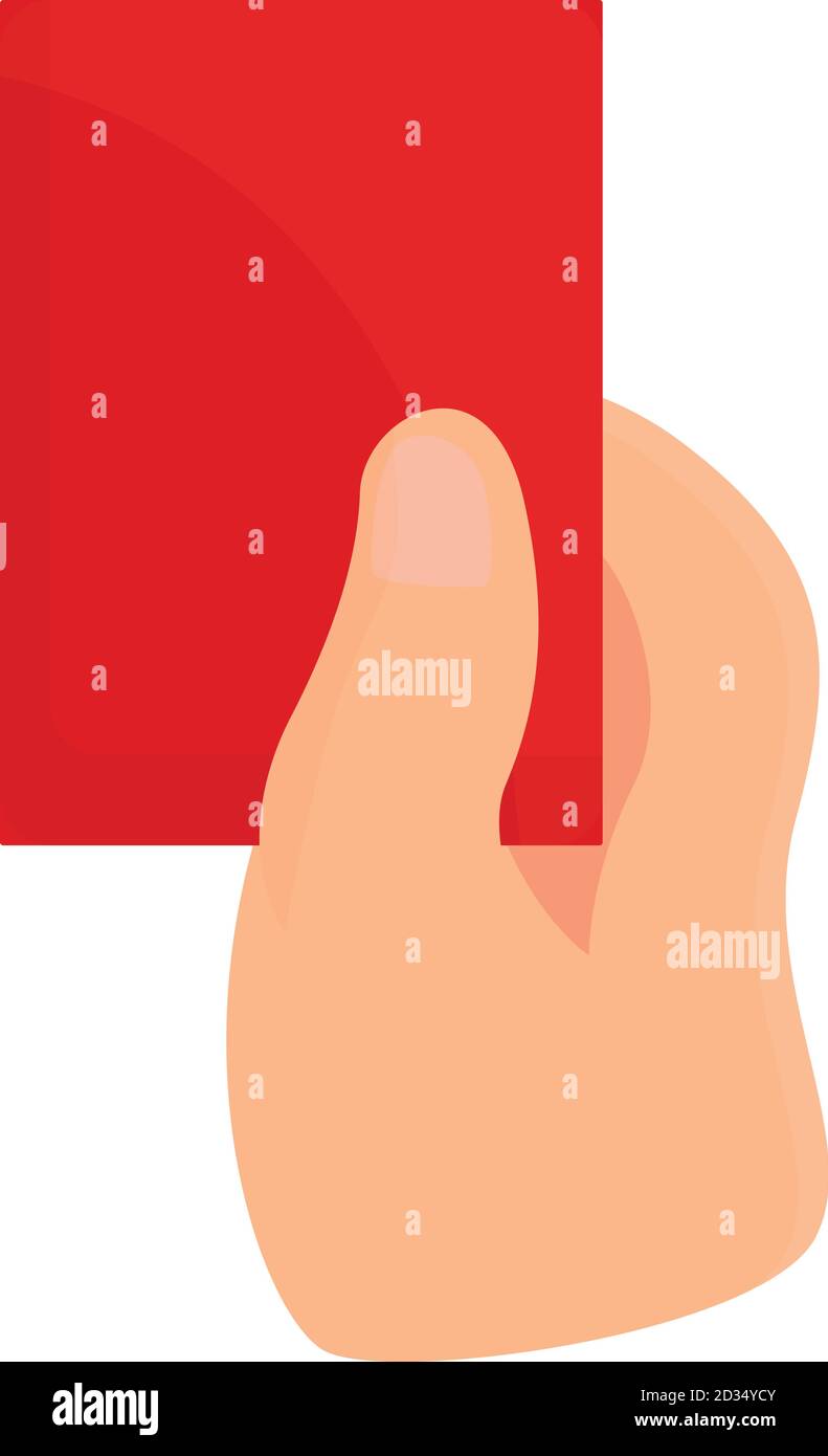 Referee red card icon. Cartoon of referee red card vector icon for web ...