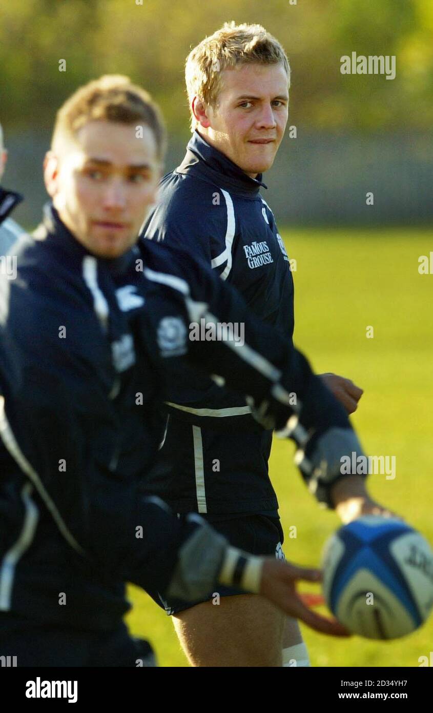 Scotlands jason white training session murrayfield hi-res stock ...