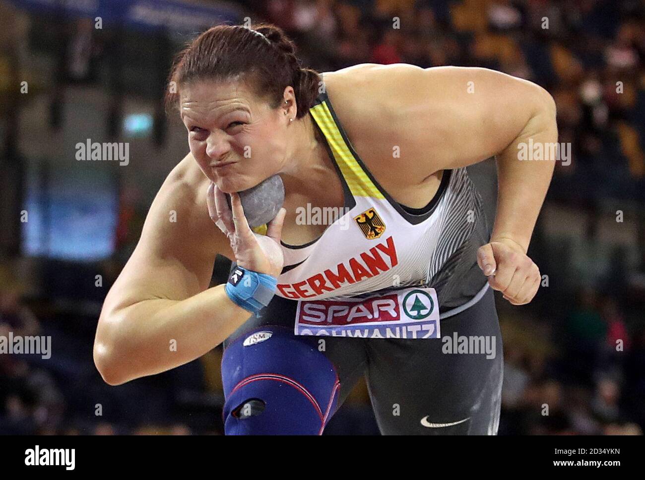 Germany's Christina Schwanitz in action during the Women's Shot Put ...