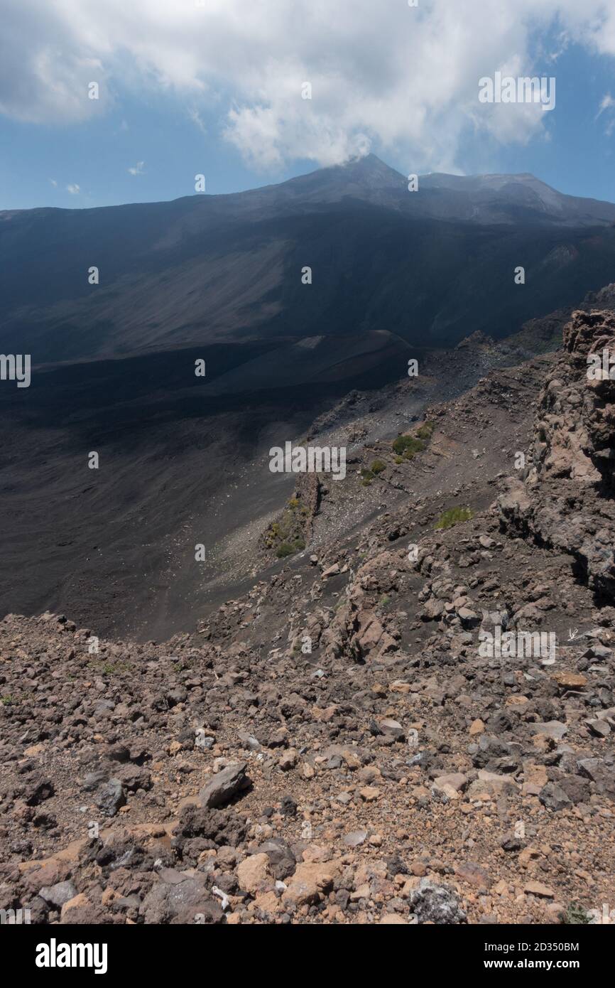 Valle del Leone, old lava flow from the Etna vulcano. Natural Park ...
