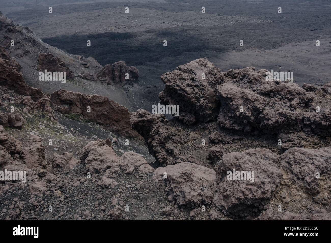 Valle del Leone, old lava flow from the Etna vulcano. Natural Park ...