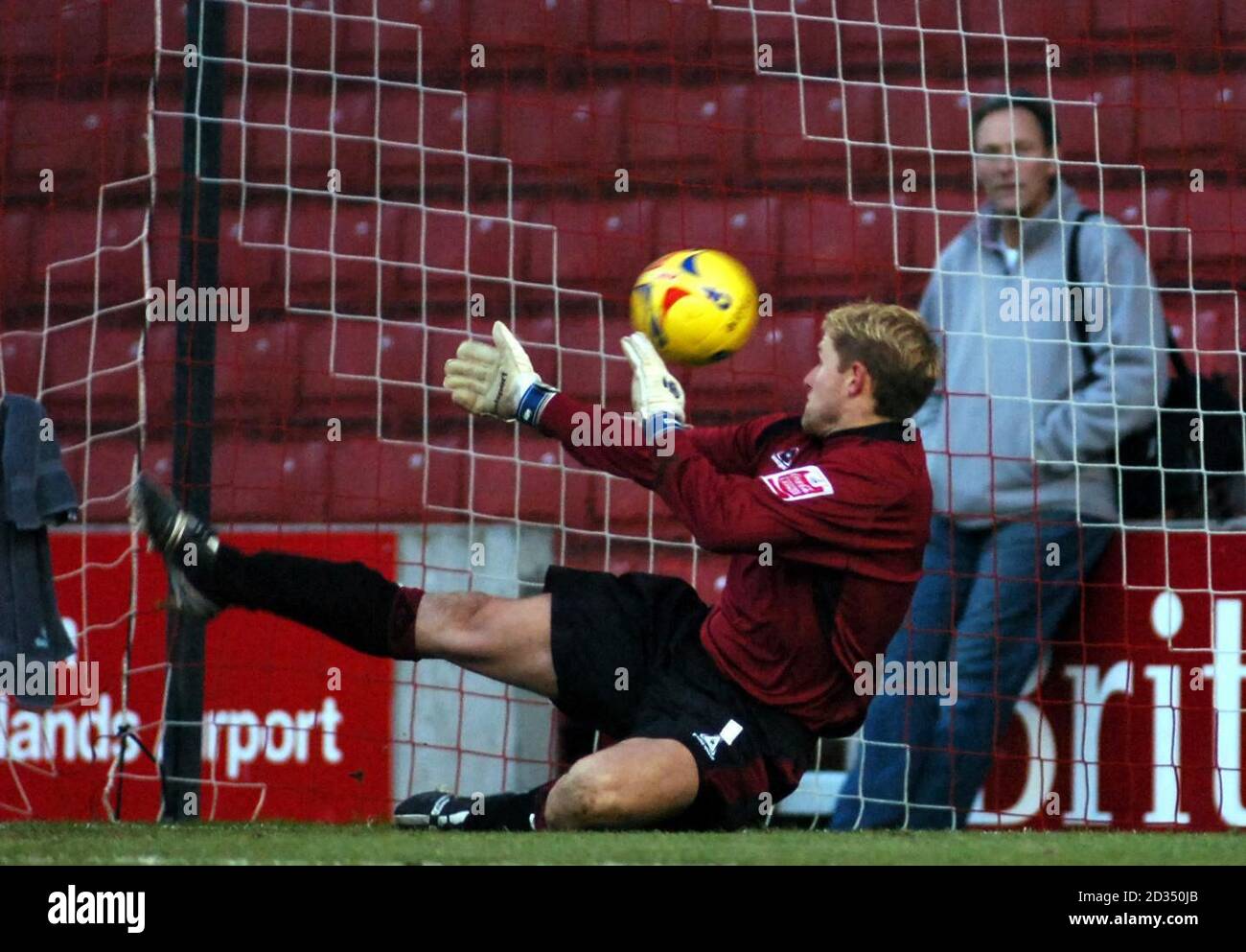 Queens Park Rangers' goalkeeper Simon Royce can only watch as Stoke ...