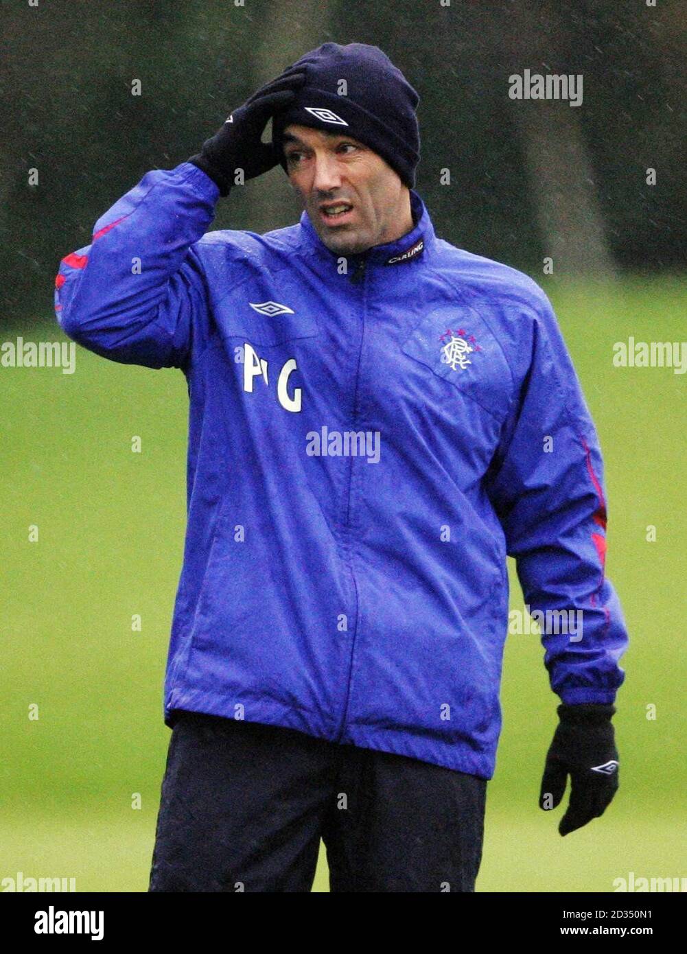 Rangers manager Paul Le Guen during a training session at Murray Park ...