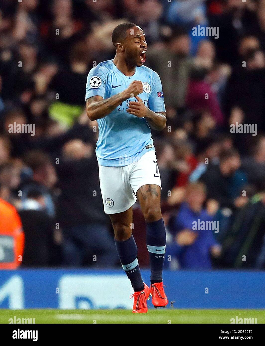 Raheem sterling man city celebrates hi-res stock photography and images ...
