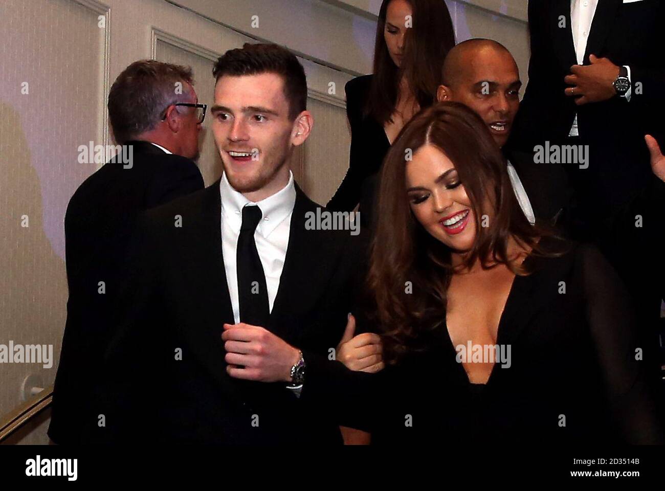 Liverpool's Andy Robertson (left) and Rachel Roberts during the 2019 ...