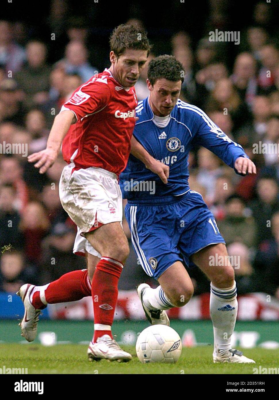 Chelsea's Wayne Bridge and Nottingham Forest's Nicky Southall (left ...