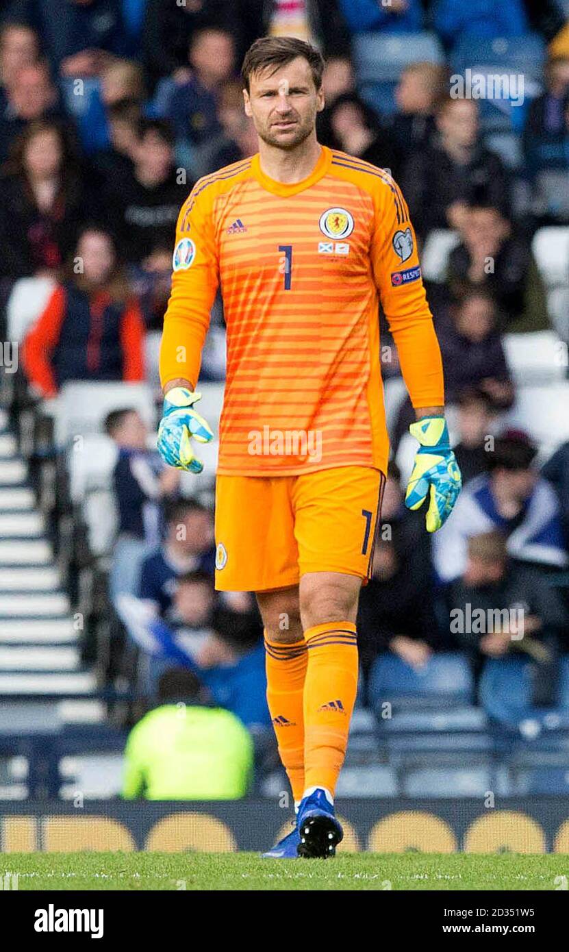 Scotland's goalkeeper David Marshall during the UEFA Euro 2020 ...