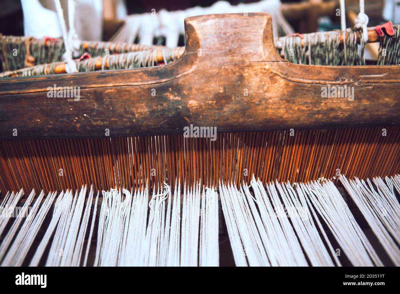 Traditional Hemp Loom . Ancient device used to weave cloth and tapestry ...