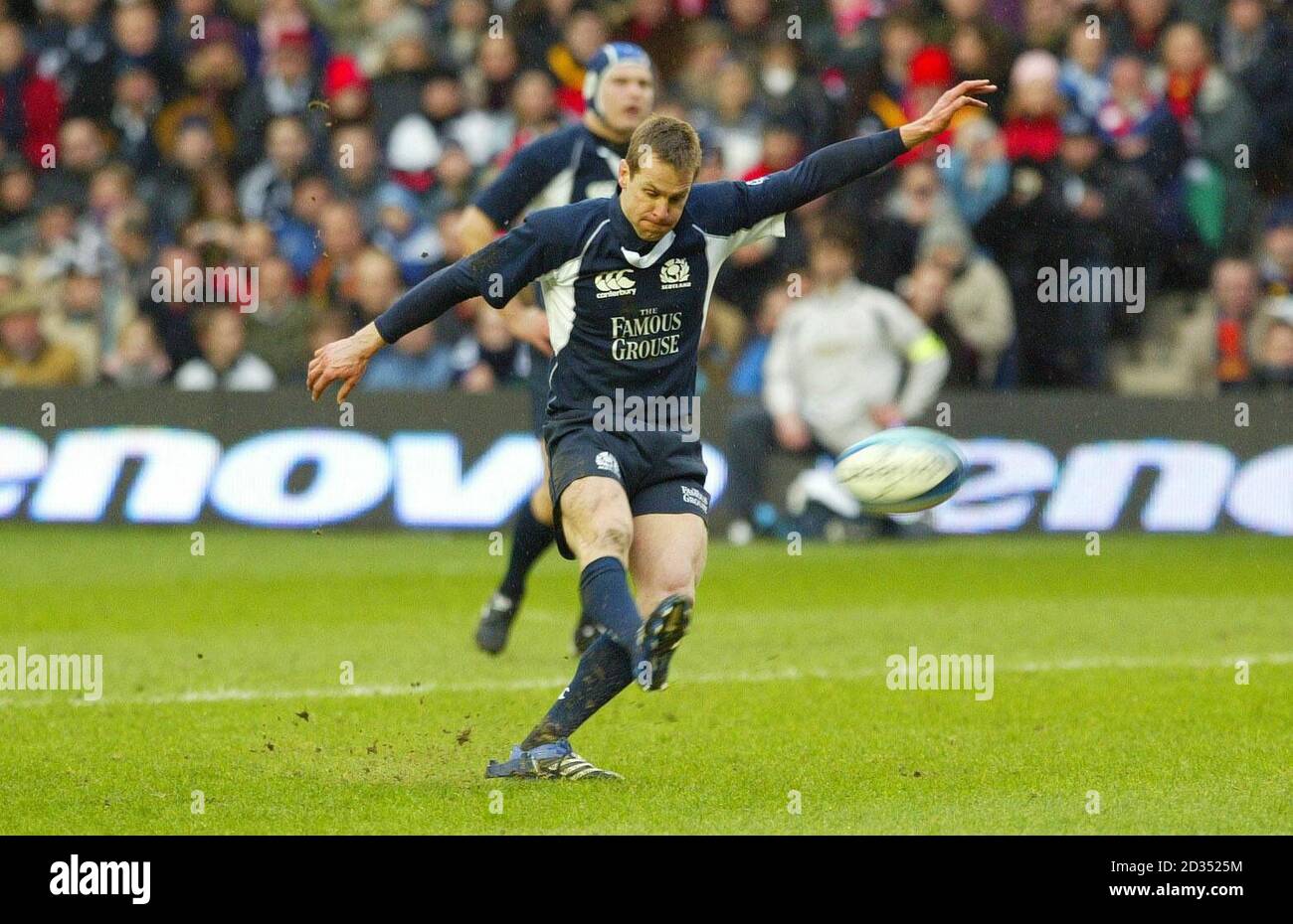 Scotland's Chris Paterson scores with a kick against Wales during the ...