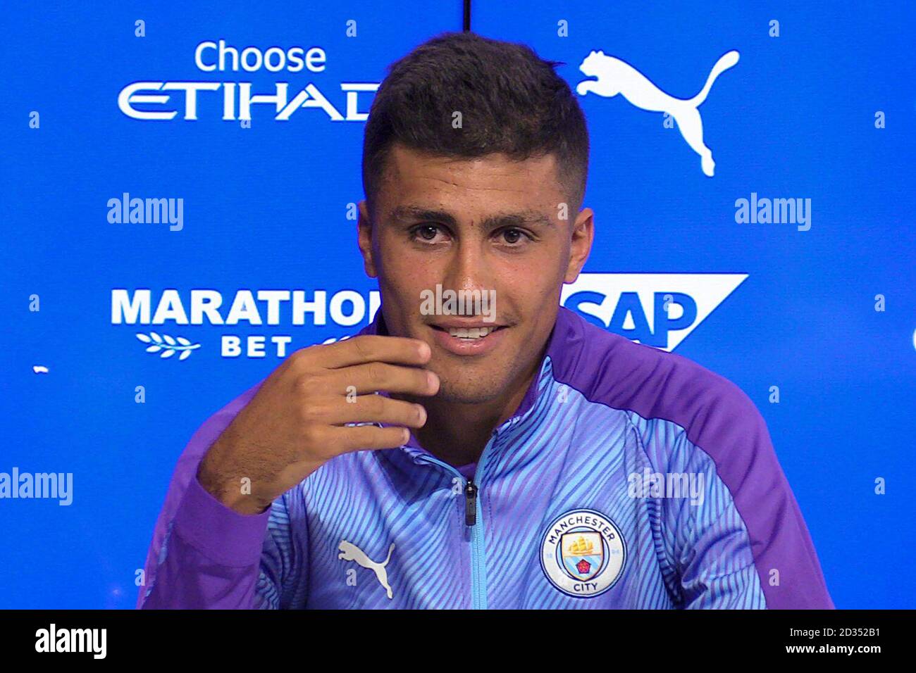 Manchester City's Rodri during the press conference at the City ...
