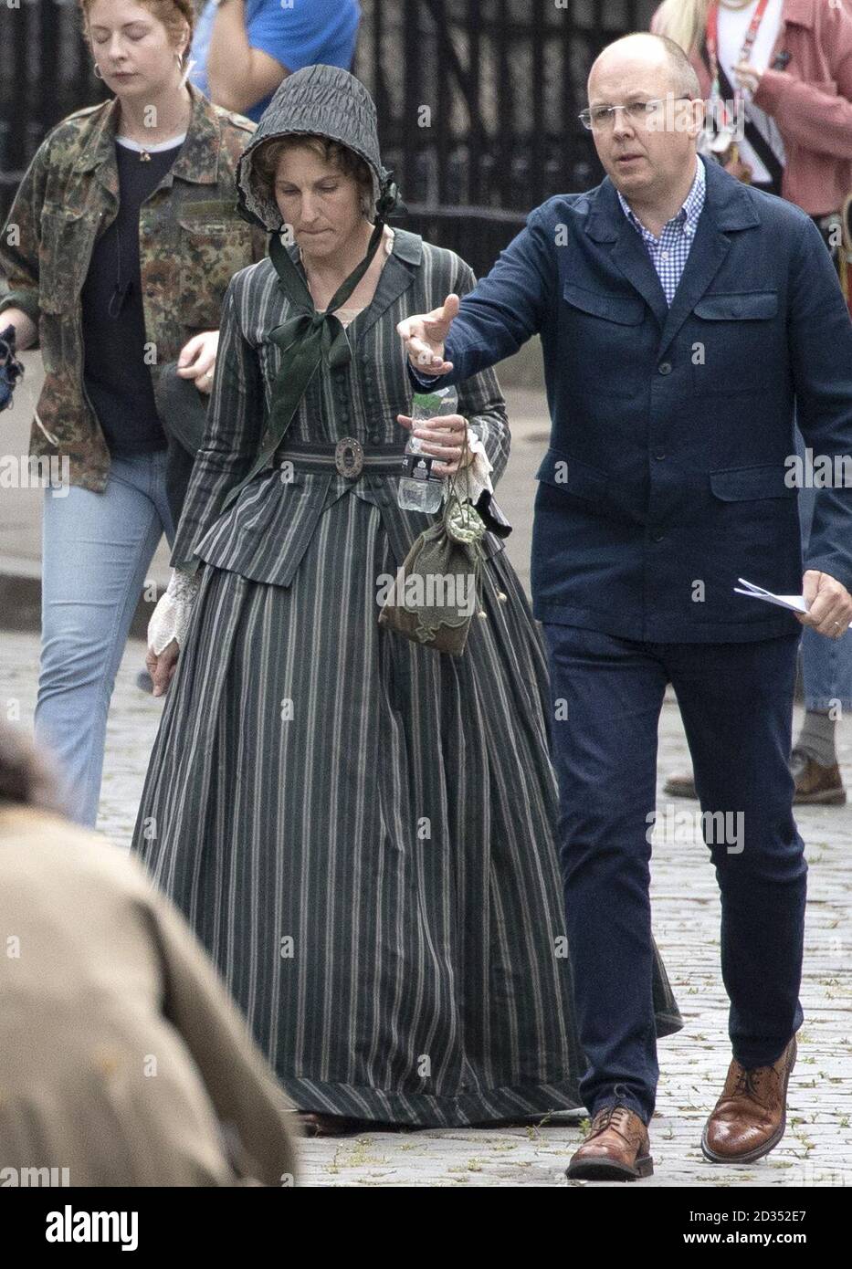 Actress Tamsin Greig films scenes for Julian Fellowes' new period drama ...