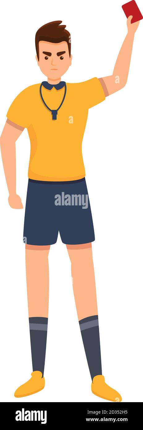 Referee show red card icon. Cartoon of referee show red card vector ...