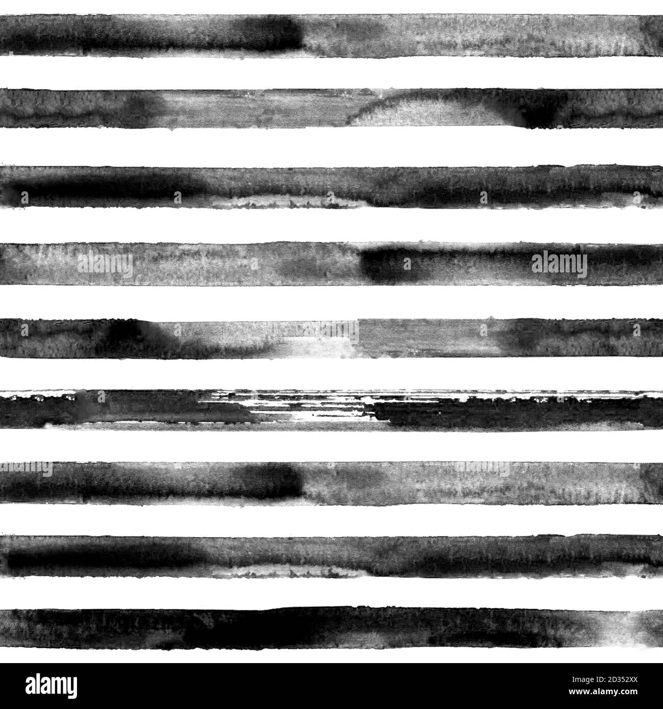 Watercolor hand drawn seamless pattern with black stripes. Watercolor ...