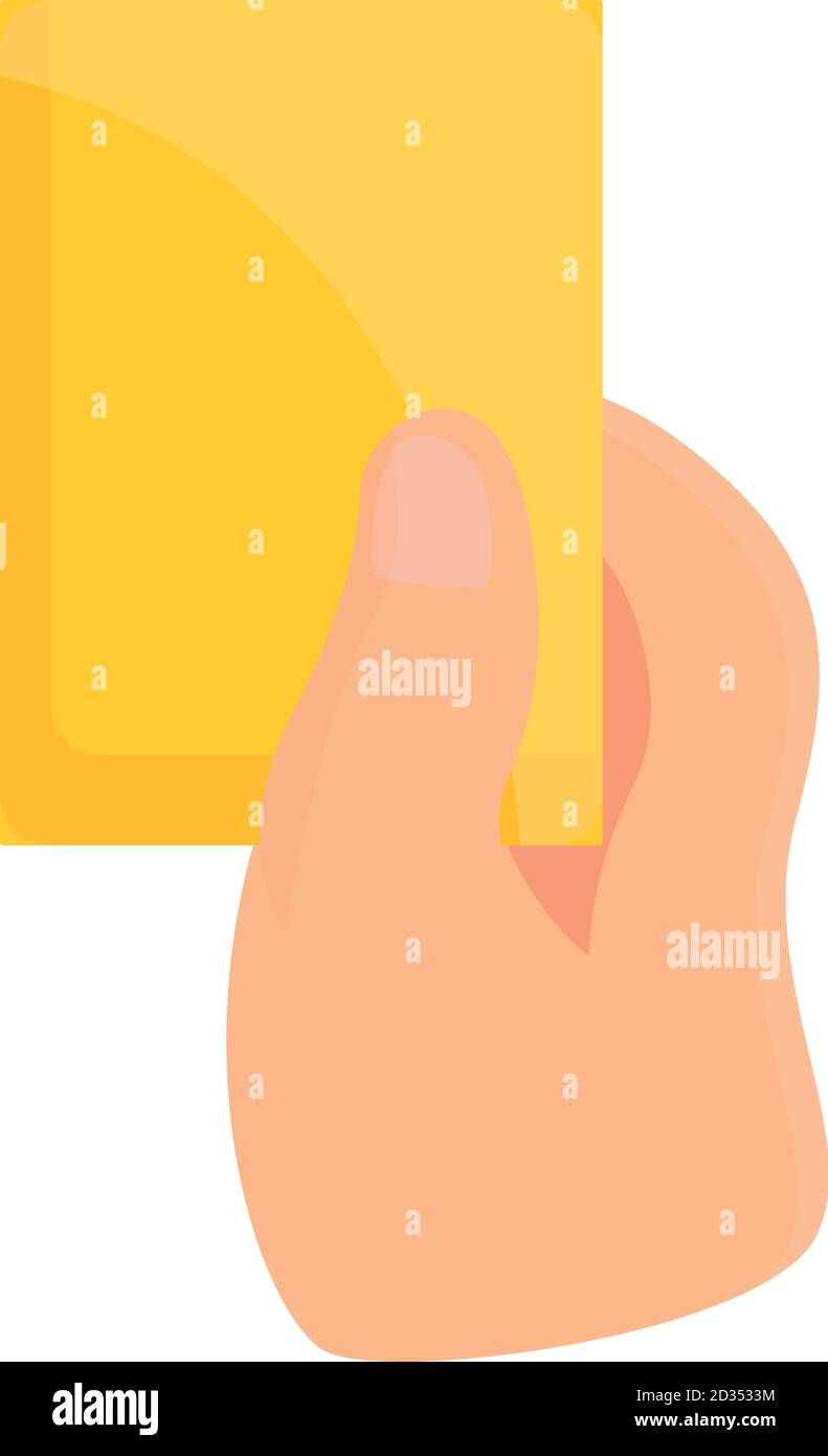 Referee yellow card icon. Cartoon of referee yellow card vector icon ...