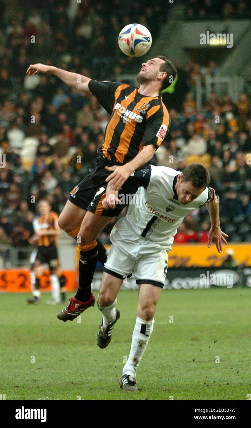 Hull City's Stuart Elliott (left) and Preston's captain Graham ...