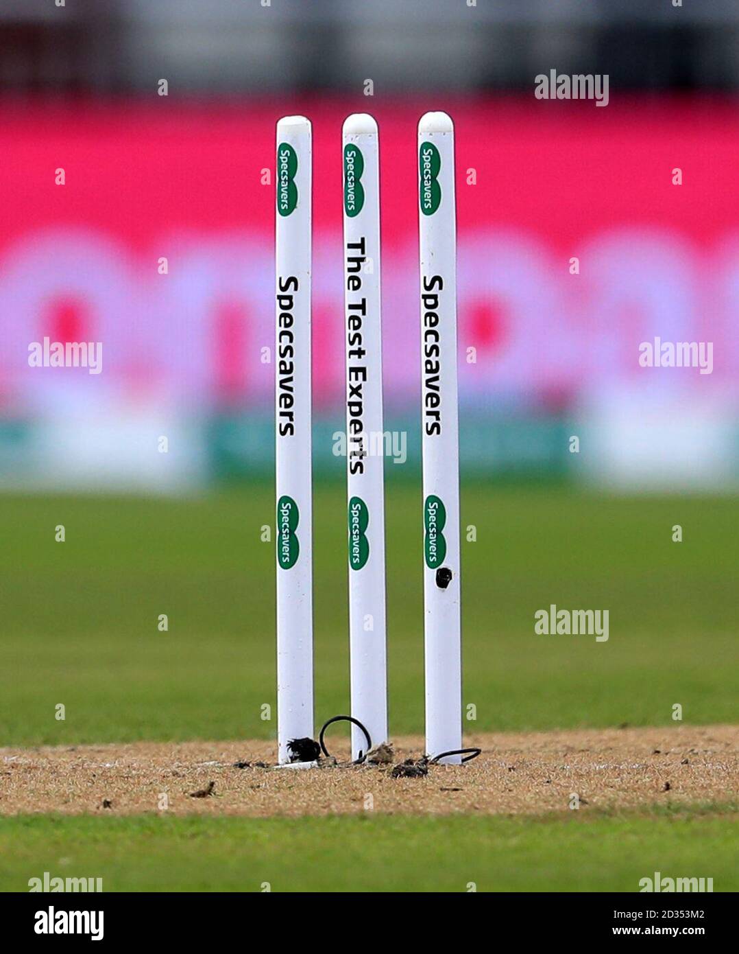 The match is played without bails on the stumps due to high winds ...