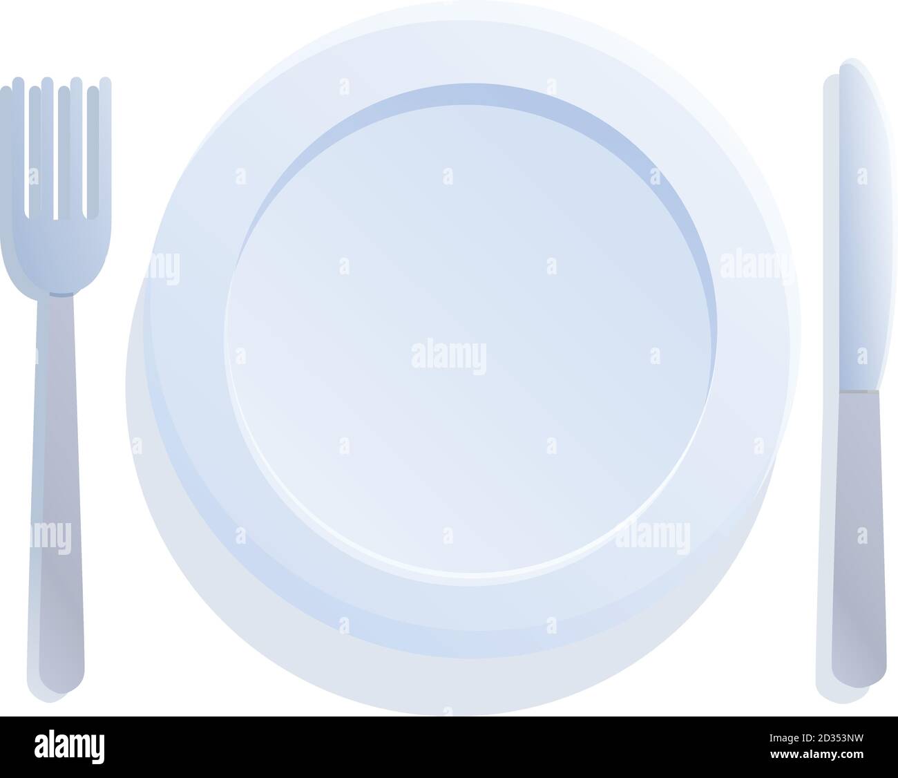 Fork spoon plate icon. Cartoon of fork spoon plate vector icon for web ...