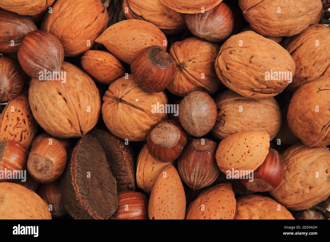 nuts texture as very nice natural background Stock Photo - Alamy