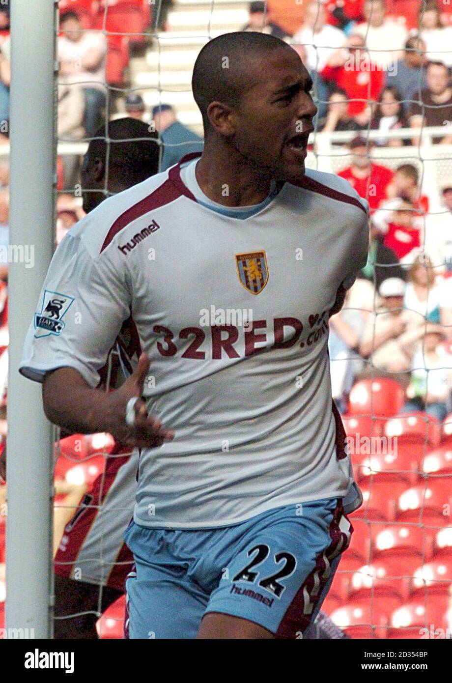 Aston villas luke moore celebrates scoring hi-res stock photography and ...